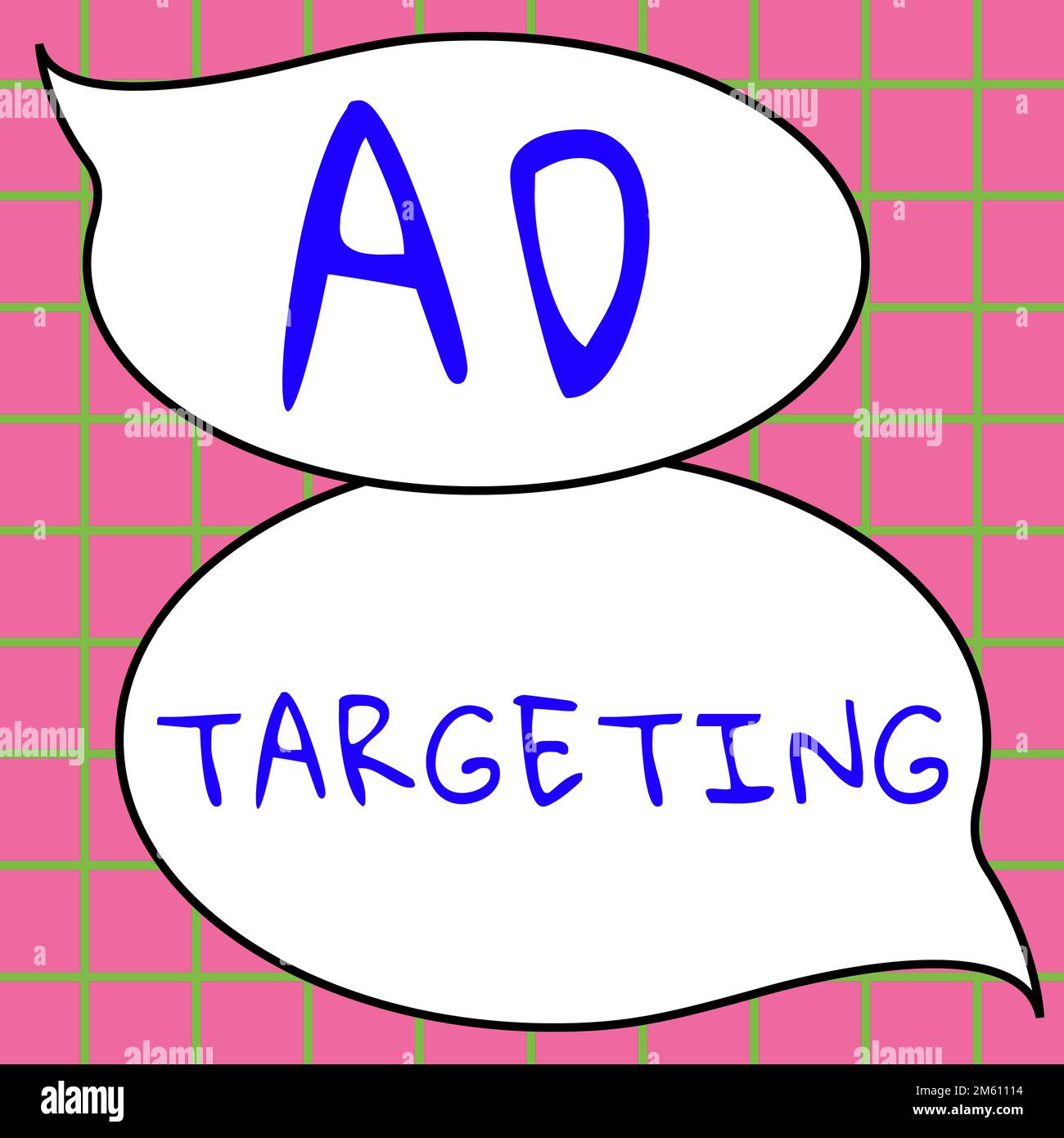 Text caption presenting Ad Targeting. Concept meaning target the most ...