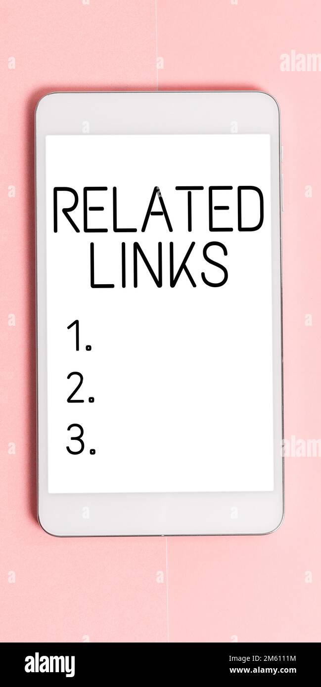 Hand writing sign Related Links. Word for Website inside a Webpage ...