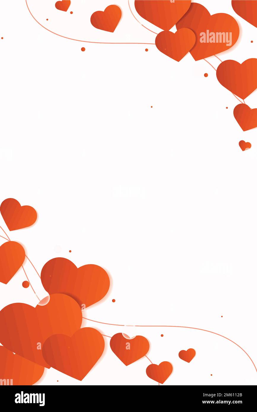 Vector heart side border orange background Stock Vector Image & Art - Alamy