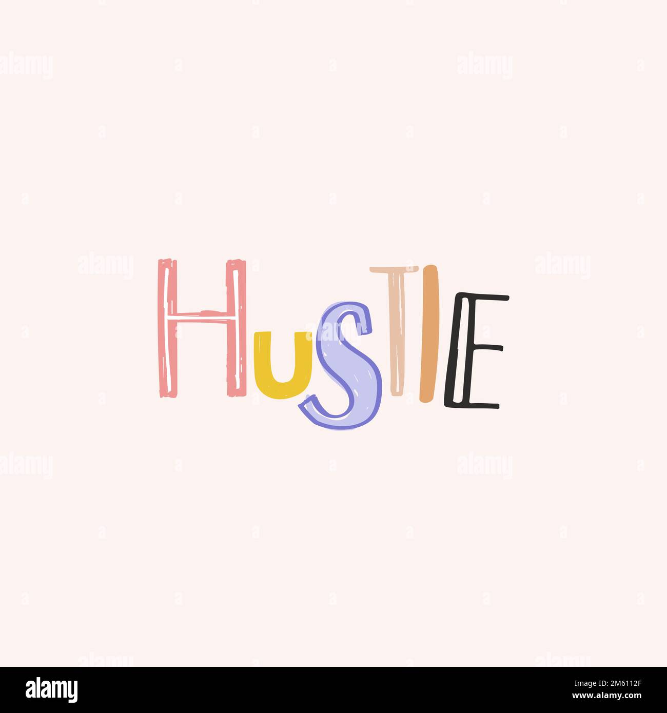Hustle text vector doodle lettering Stock Vector Image & Art - Alamy