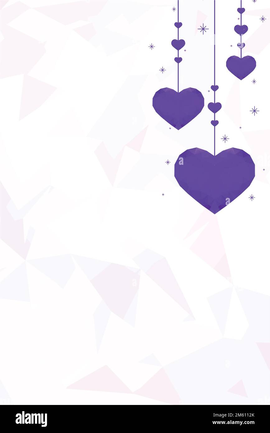 Vector hanging purple hearts prism pattern background Stock Vector ...