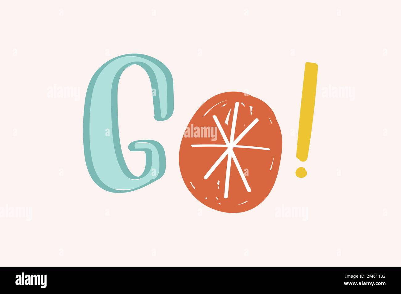 GO! doodle word colorful vector clipart Stock Vector Image & Art - Alamy