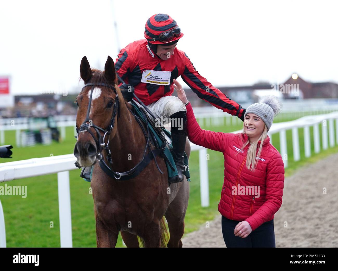 Midnight River and Harry Skelton ride in after winning The Paddy Power ...