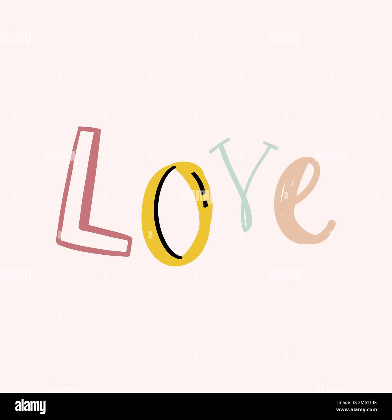 Love doodle word colorful vector clipart Stock Vector Image & Art - Alamy