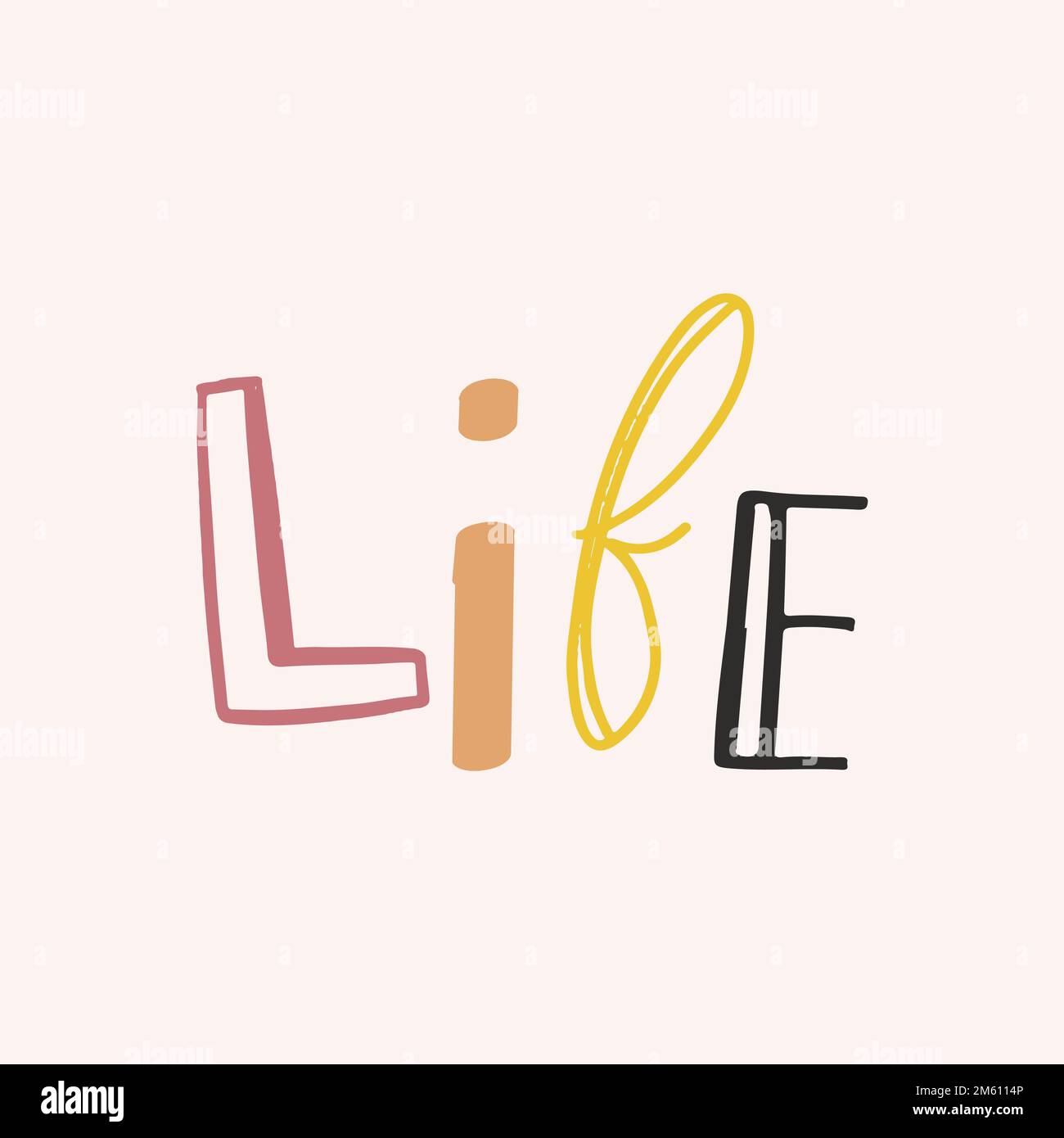 Life word vector doodle font typography Stock Vector Image & Art - Alamy
