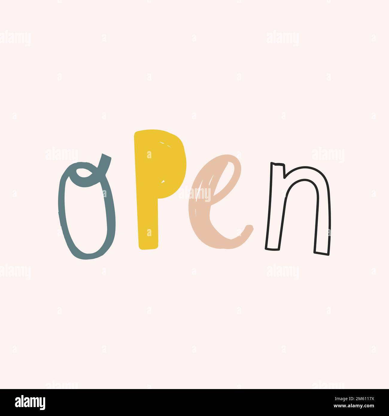 Open doodle typography vector for kids Stock Vector Image & Art - Alamy