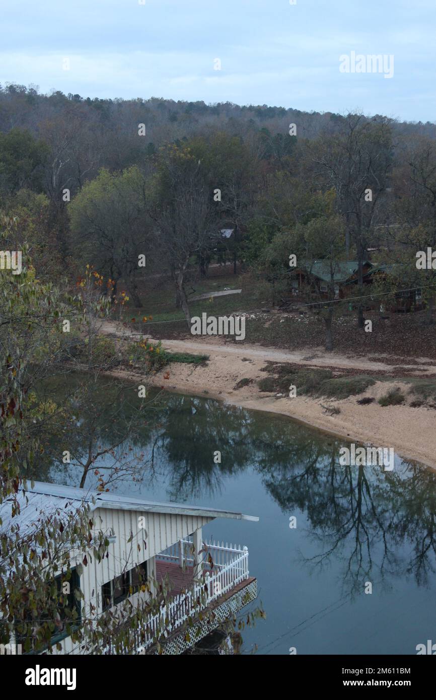 EMINENCE, MISSOURI, USA - NOVEMBER 8, 2016 rooms overlooking Jacks Fork ...