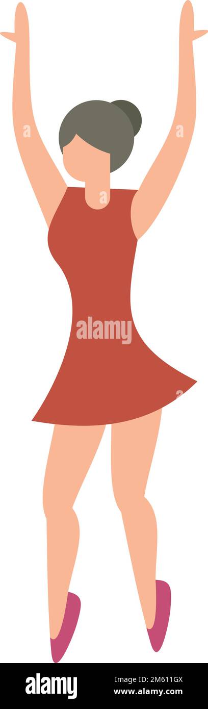 Ballerina icon flat vector. Ballet girl. Dance princess isolated Stock ...