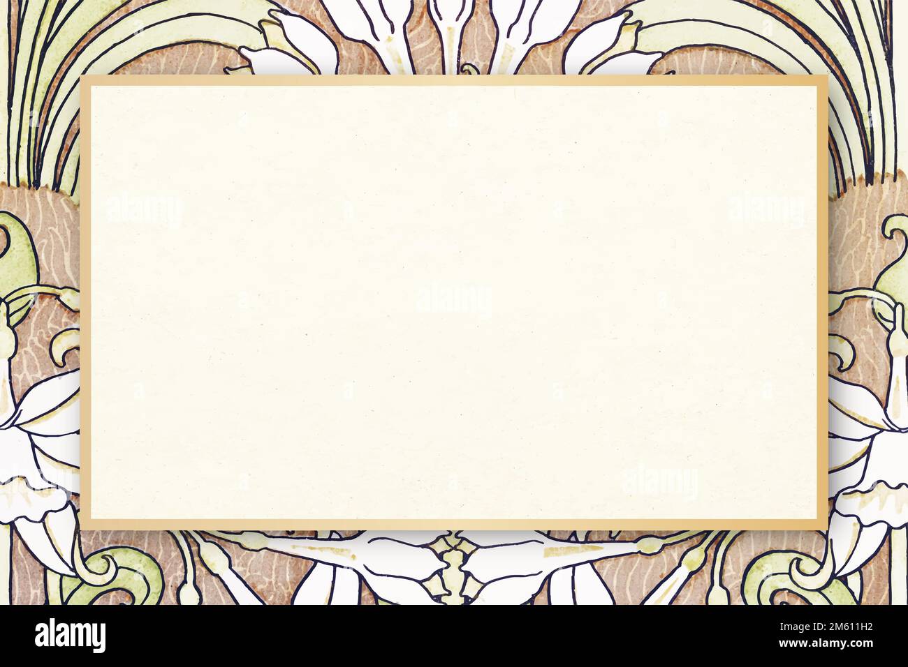 Floral antique pattern vector frame copy space Stock Vector Image & Art ...