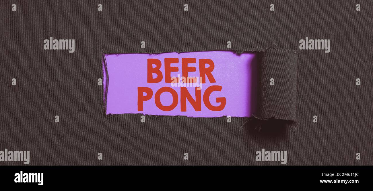 Handwriting text Beer Pong. Business idea a game with a set of beer ...