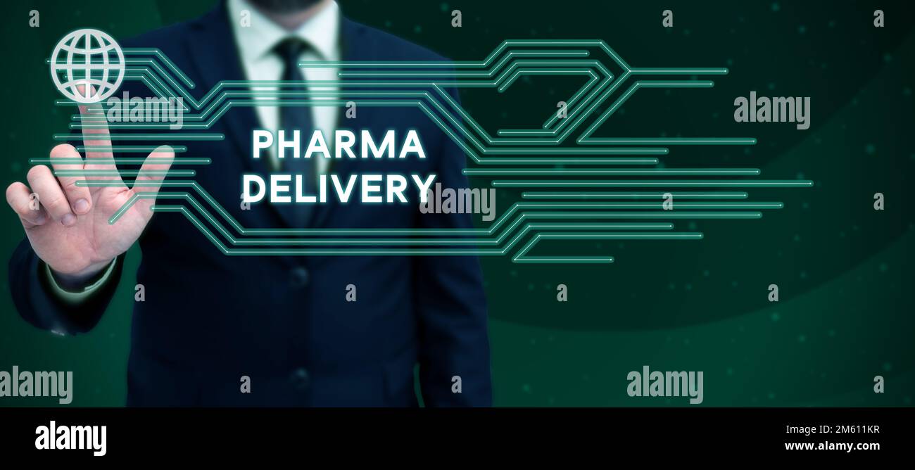 Conceptual caption Pharma Delivery. Conceptual photo getting your ...