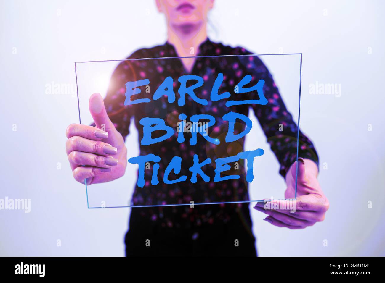 Text sign showing Early Bird Ticket, Business overview Buying a ticket ...