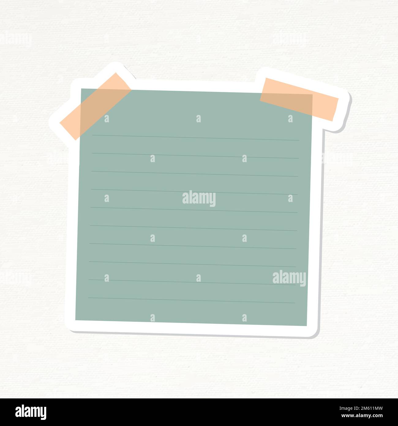 Green lined notepaper journal sticker vector Stock Vector Image & Art ...