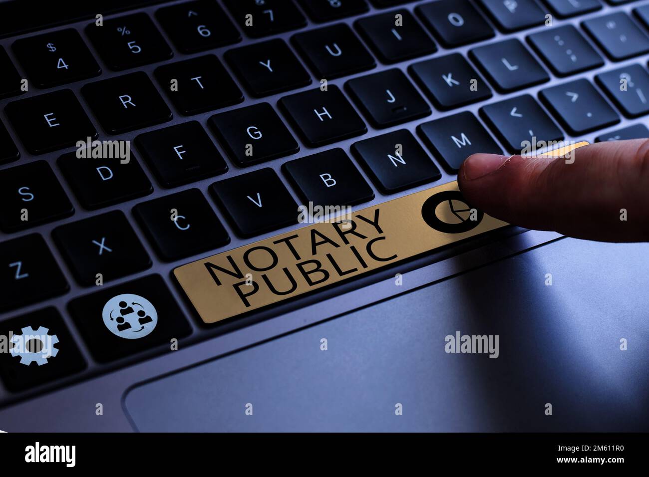 Sign displaying Notary Public. Word Written on Legality Documentation ...