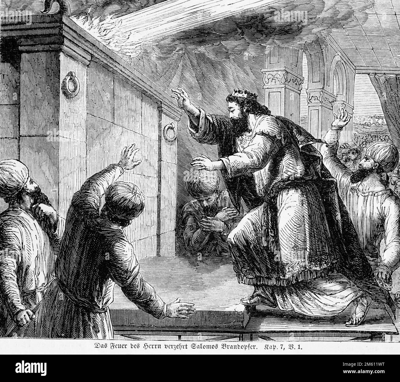 The fire consumed the burnt offering and the sacrifice Bible, Old ...