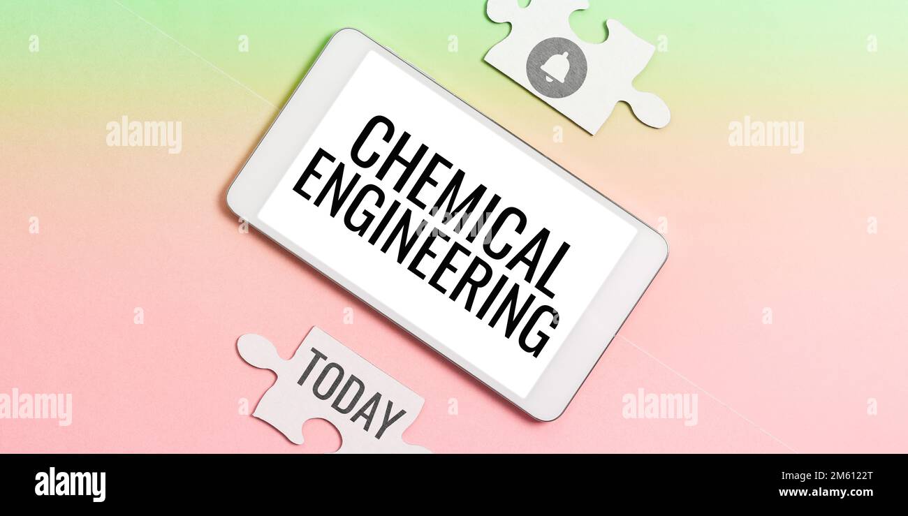 Conceptual caption Chemical Engineering. Business overview developing ...