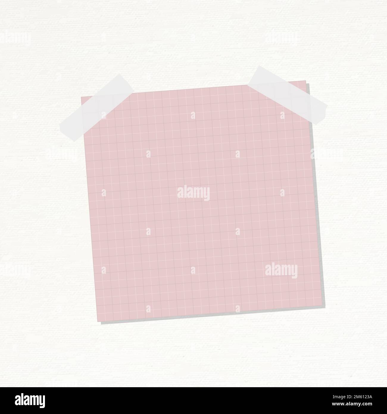 Pastel pink grid notepaper journal sticker vector Stock Vector Image ...