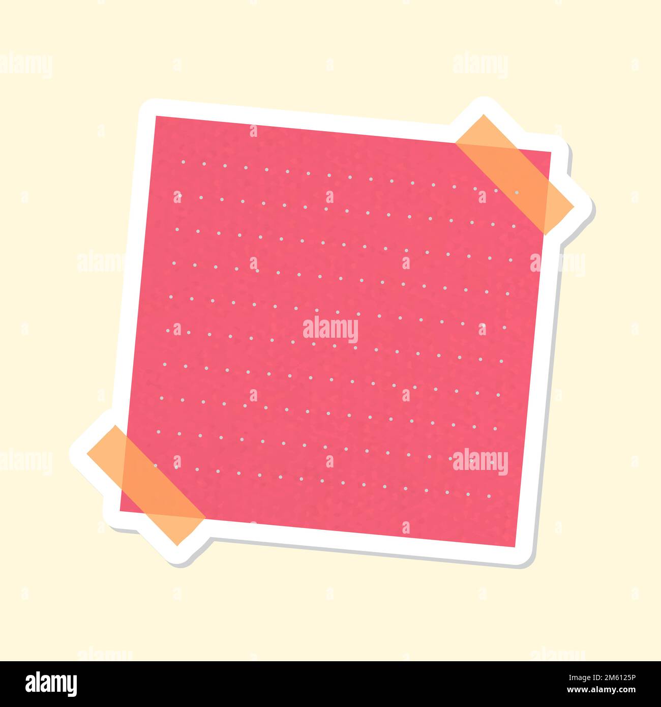 Hot pink dotted notepaper journal sticker vector Stock Vector Image ...
