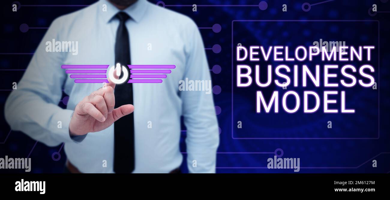 Hand writing sign Development Business Model. Word Written on rationale ...