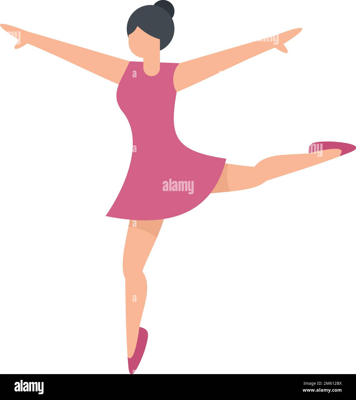 Ballet pose icon flat vector. Ballerina dancer. Woman dance class ...