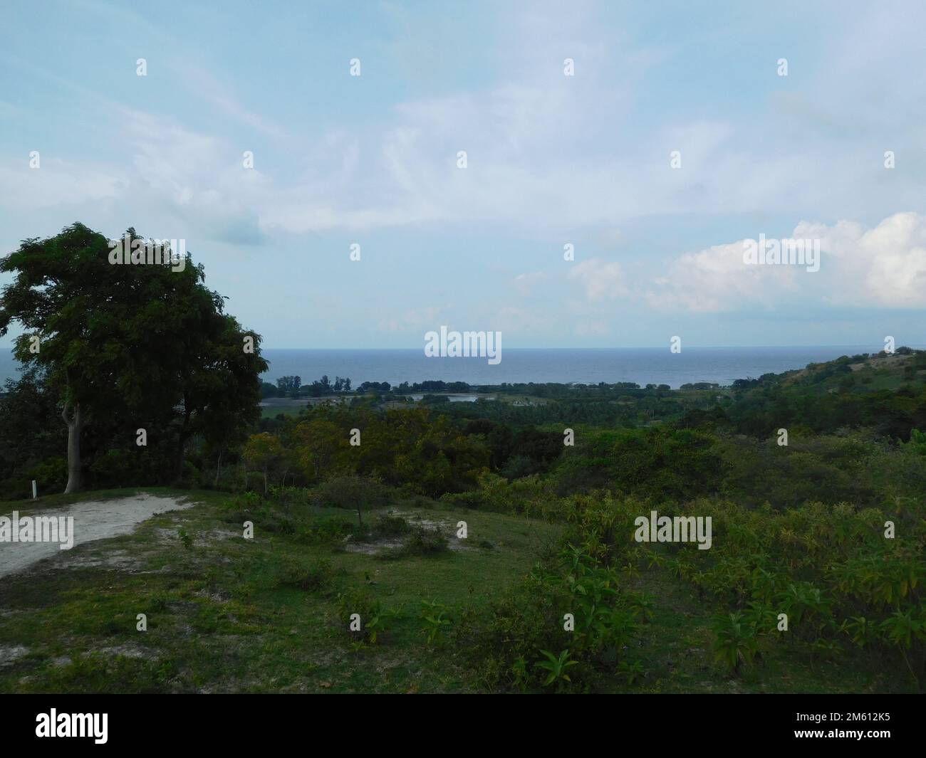 Sea view from high hill Stock Photo - Alamy