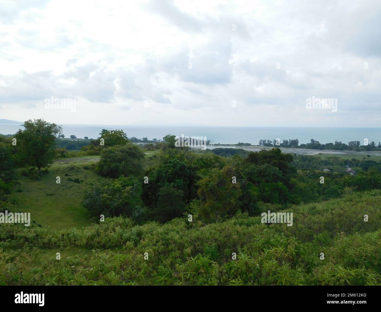 Sea view from high hill Stock Photo - Alamy