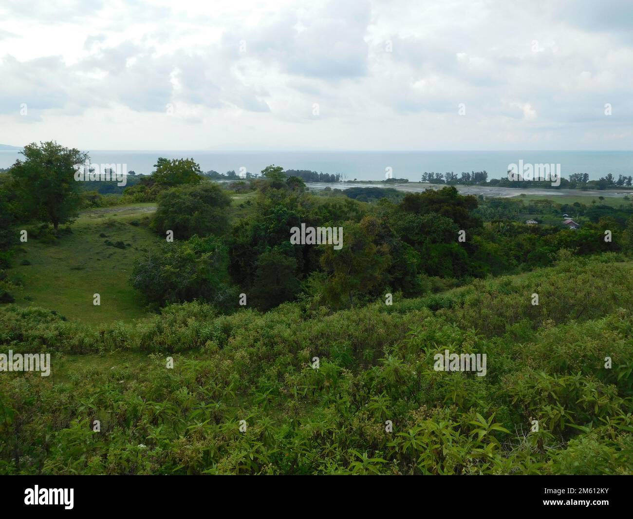 Sea view from high hill Stock Photo - Alamy