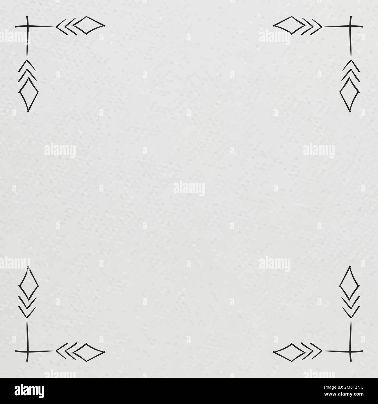 Vector boho art tribal doodle sketch spear corner frame Stock Vector ...