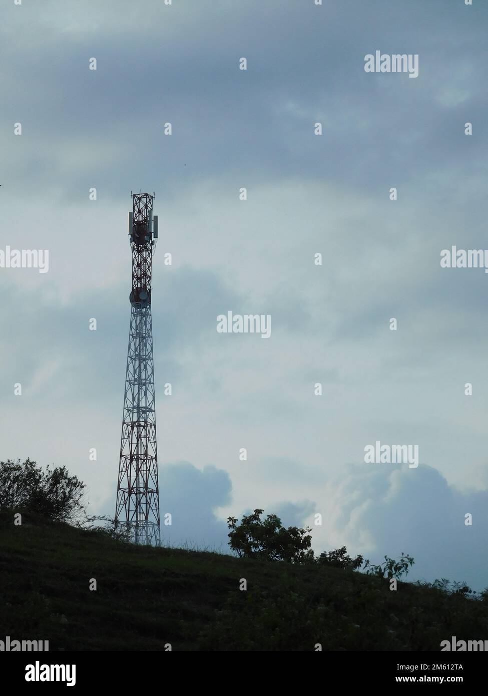 Silhouette signal tower Stock Photo - Alamy