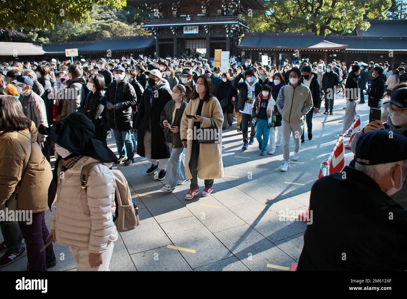 Tokyo, Japan. 01st Jan, 2023. Worshipper gather to pray on the first ...