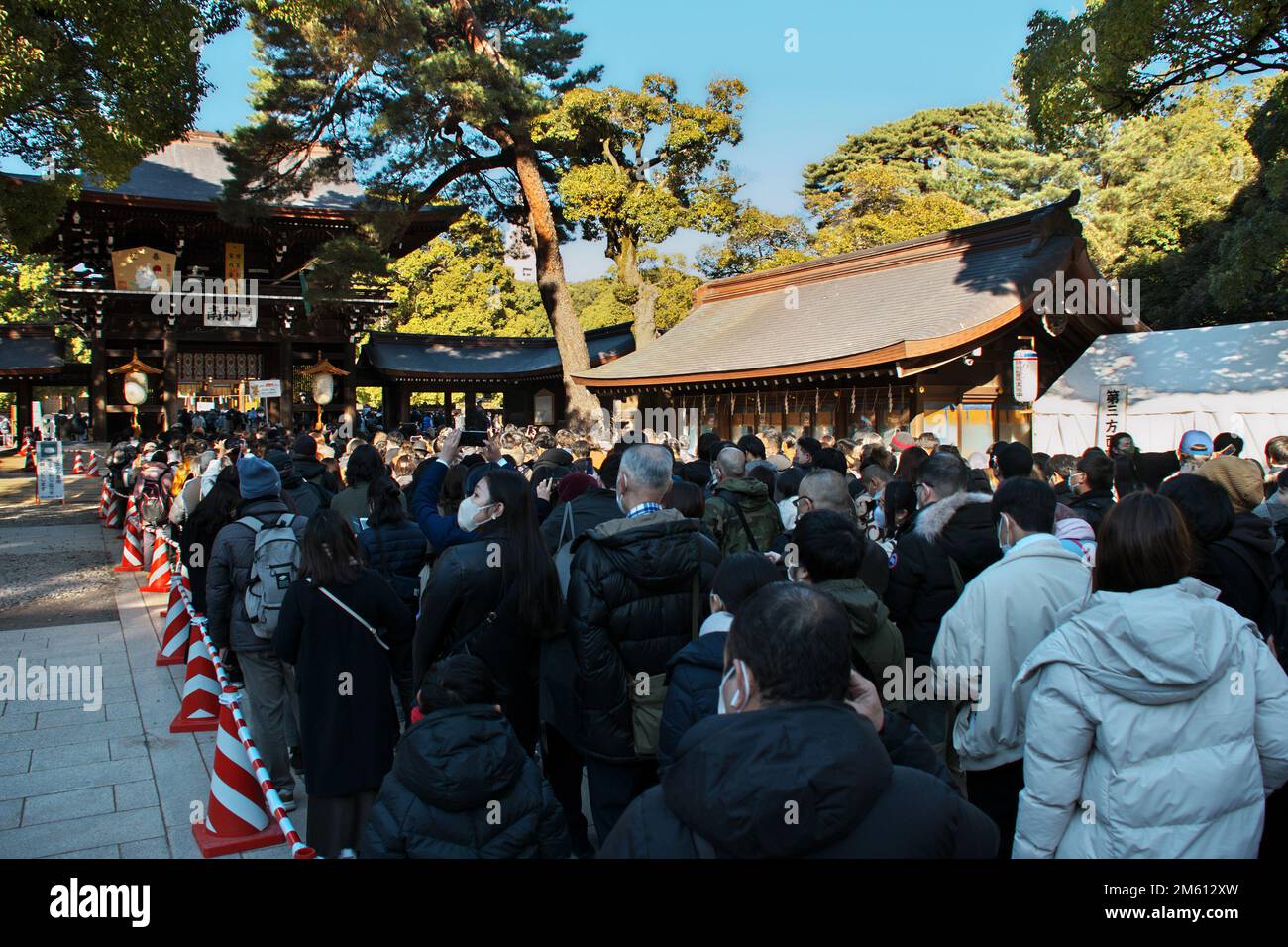 Tokyo, Japan. 01st Jan, 2023. Worshipper gather to pray on the first ...