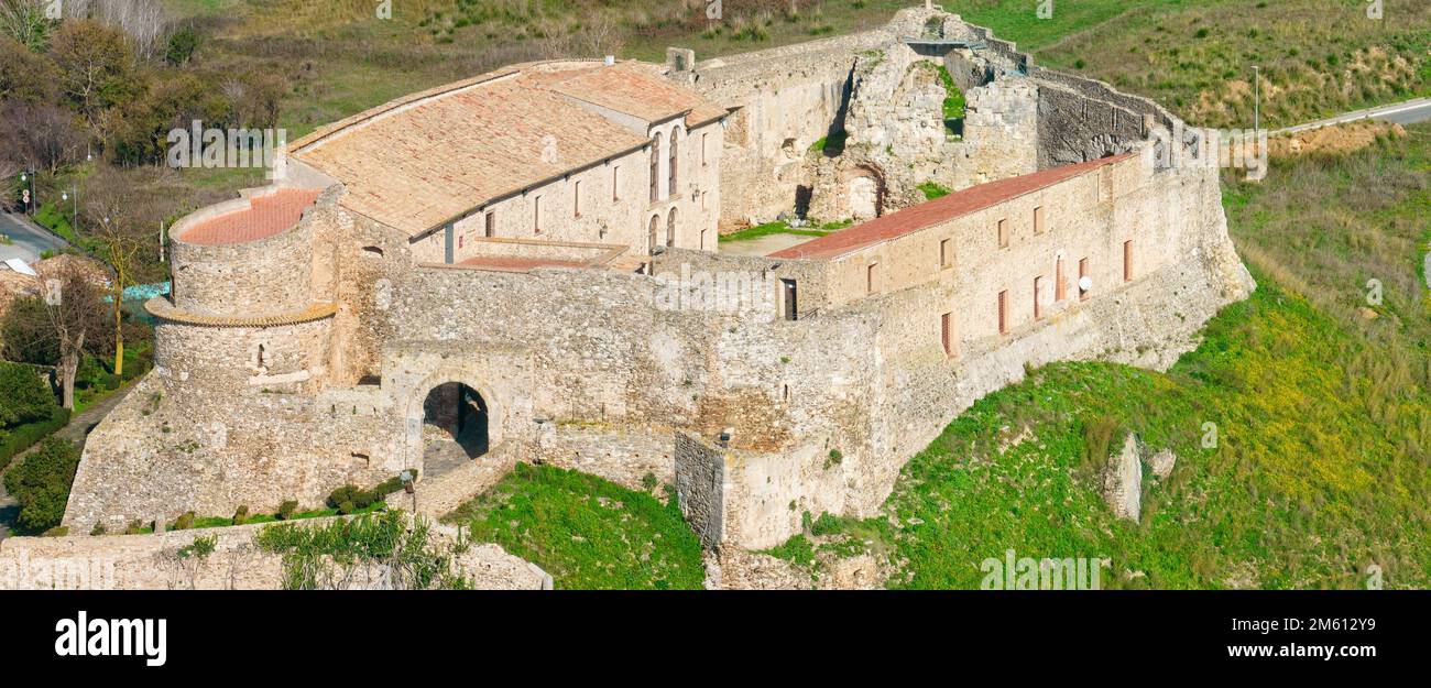 Aerial view of the Norman Swabian castle, Vibo Valentia, Calabria ...