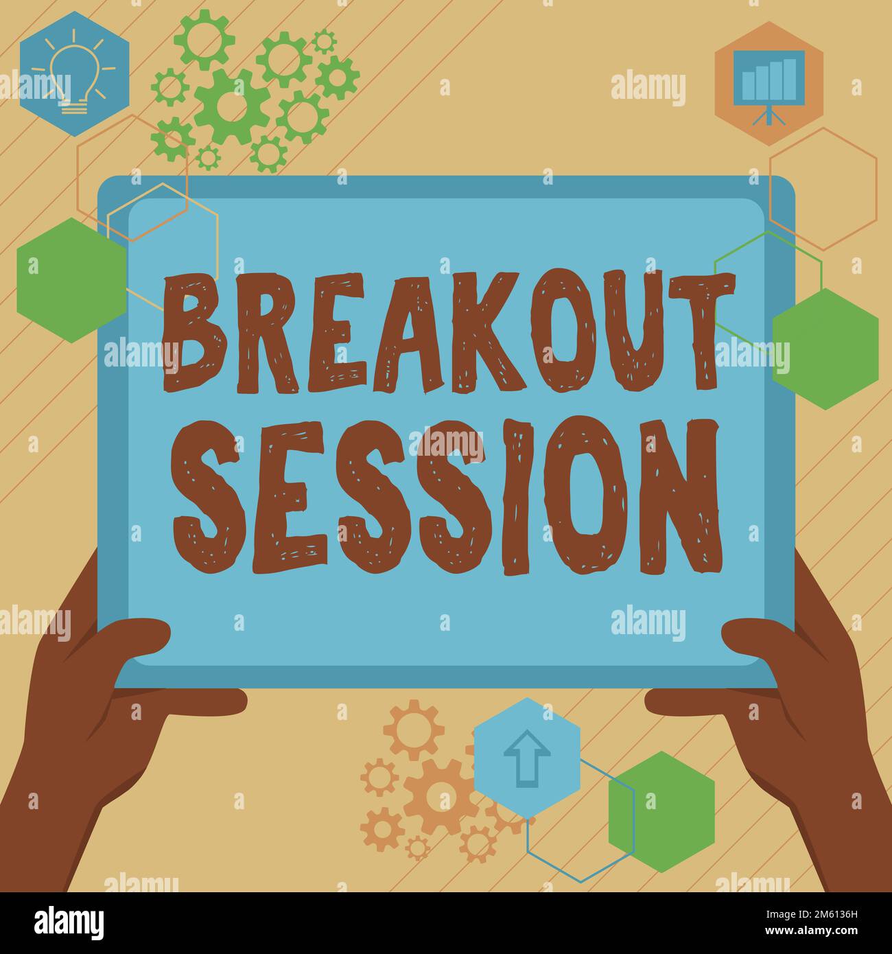 Text caption presenting Breakout Session. Business concept workshop ...