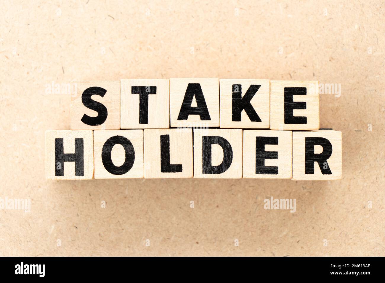 Alphabet letter block in word stakeholder on wood background Stock ...