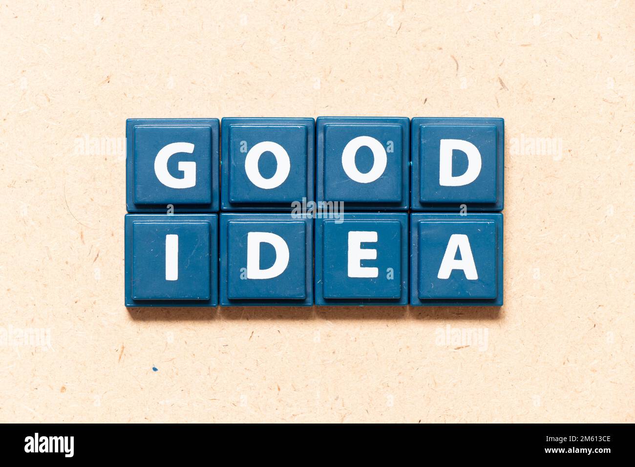 Tile letter in english word good idea on wood background Stock Photo ...