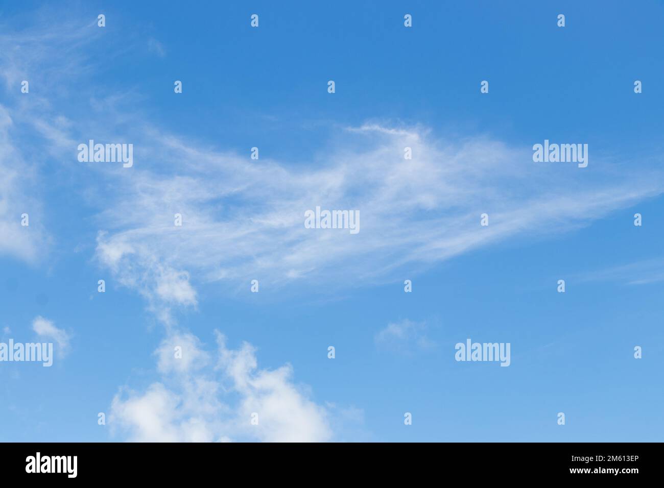 Clear blue color sky with white cloud background Stock Photo - Alamy