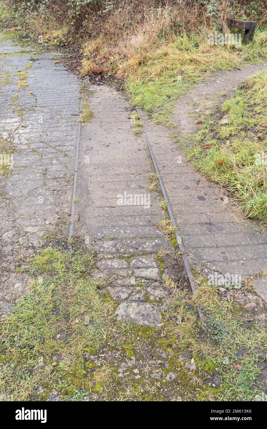 A section of an old narrow gauge wagonway at the site of North Biddick ...