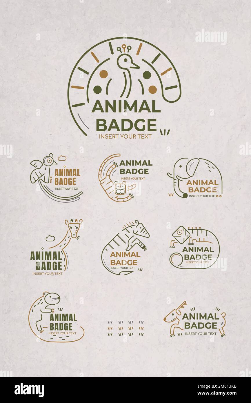 Animal badge design elements vector set Stock Vector Image & Art - Alamy