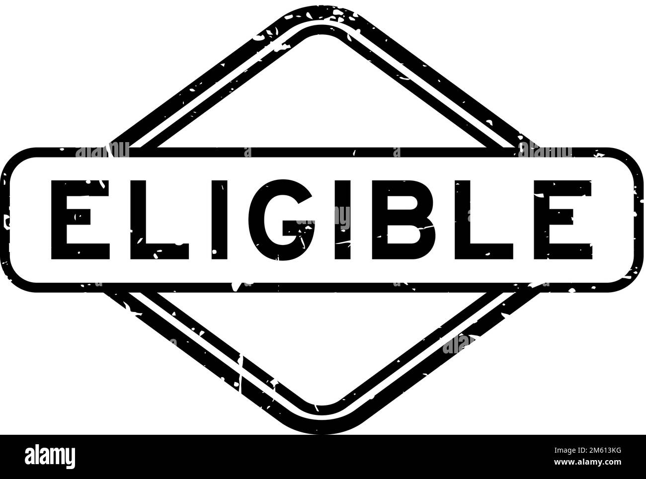 Grunge black eligible word rubber seal stamp on white background Stock ...