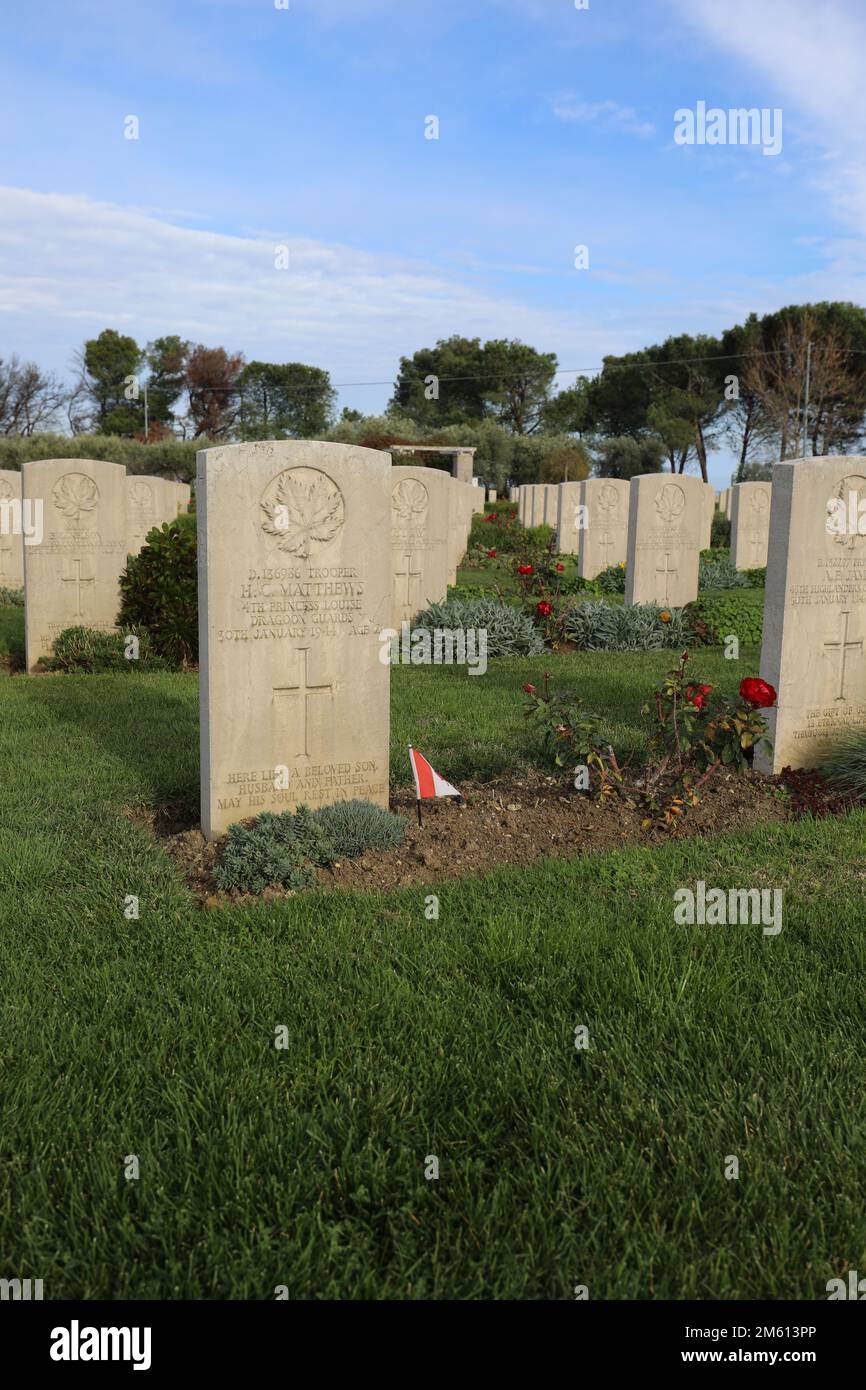 The Canadian military cemetery. Italy donated the land on which the ...