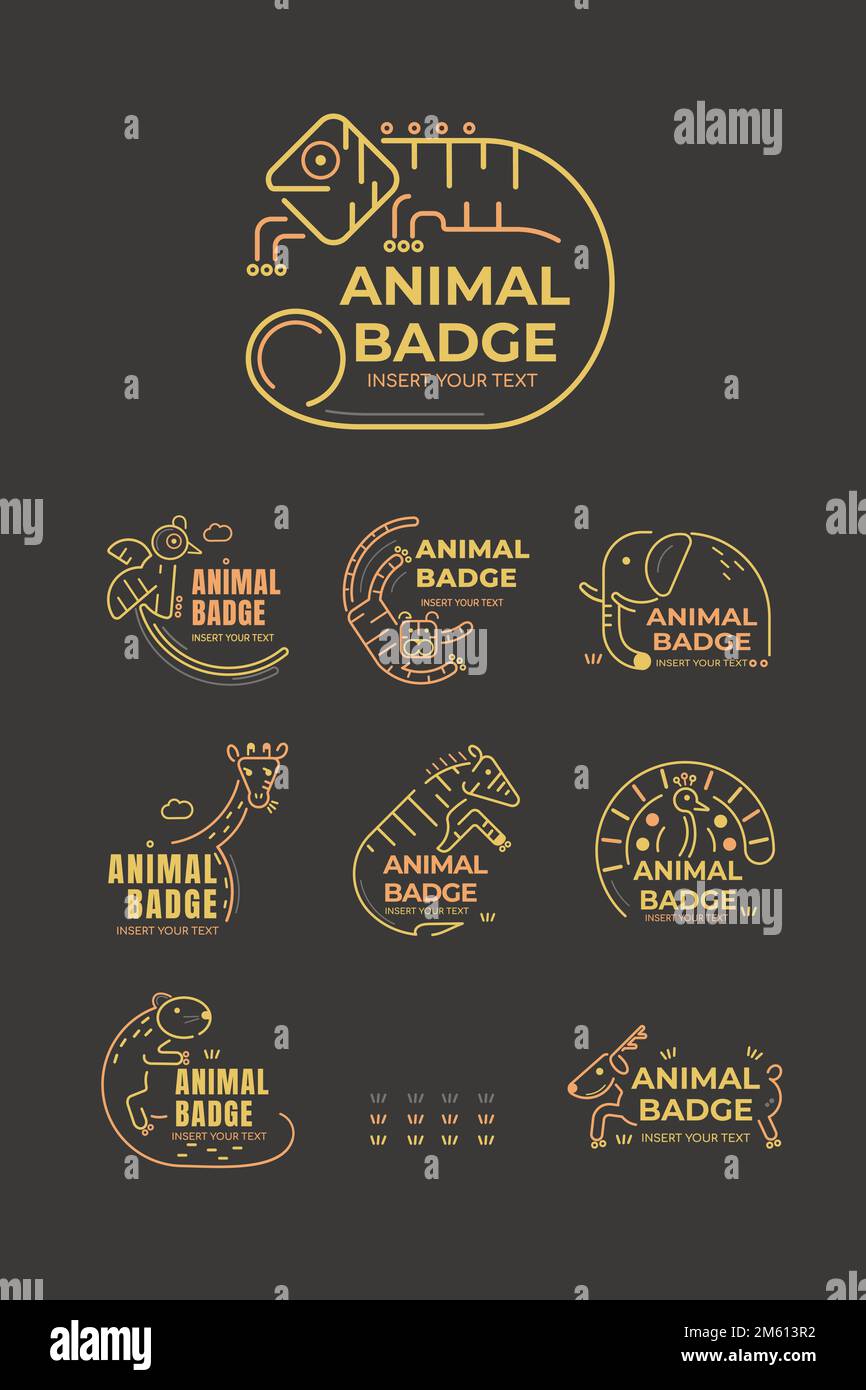 Animal badge design elements vector set Stock Vector Image & Art - Alamy