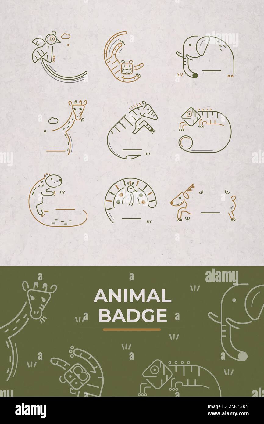 Animal badge design elements vector set Stock Vector Image & Art - Alamy