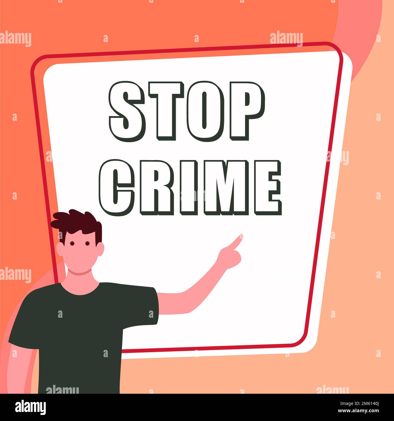 Text caption presenting Stop Crime. Business idea the effort or attempt ...