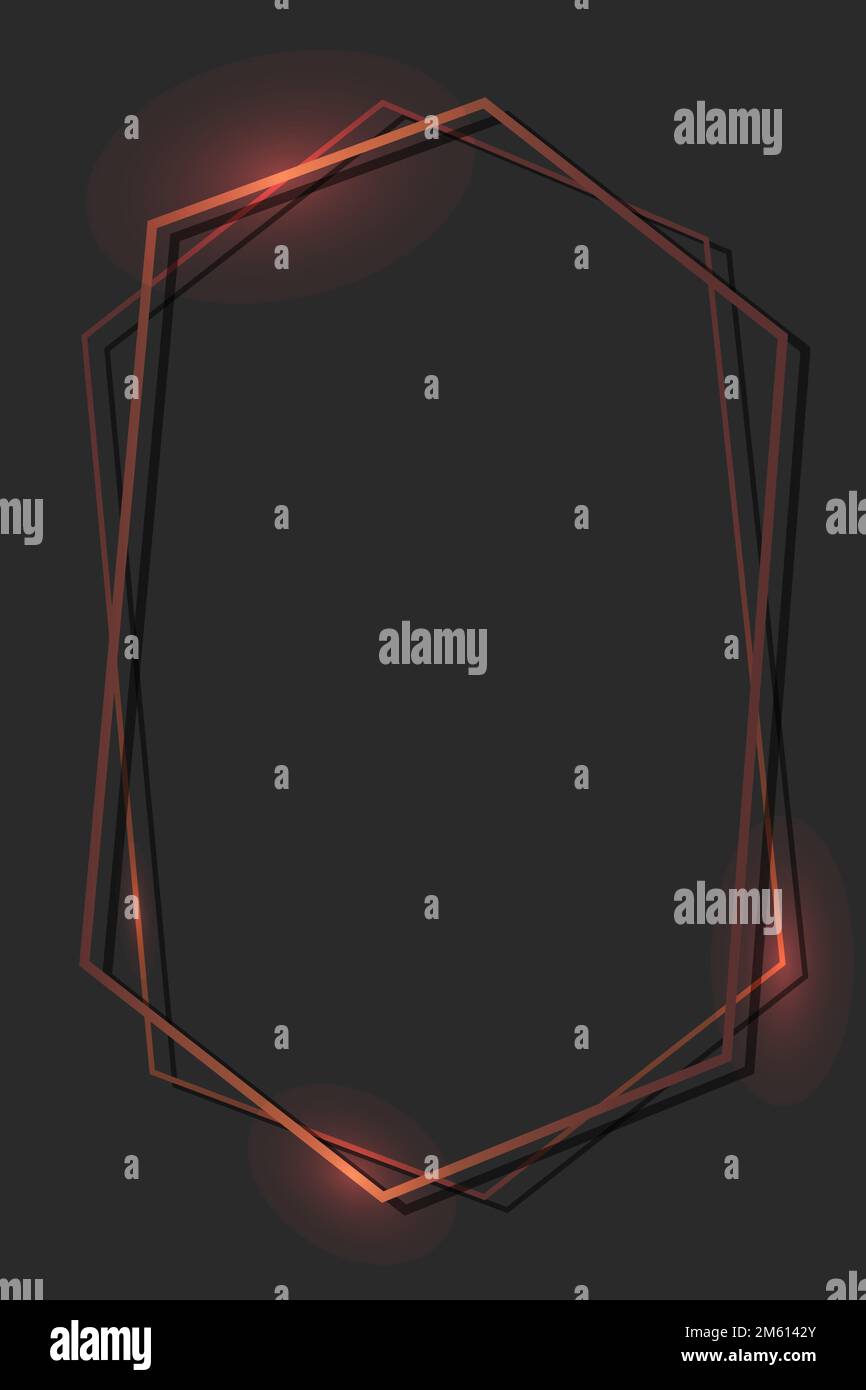 Bronze hexagon frame on gray background template Stock Vector Image ...