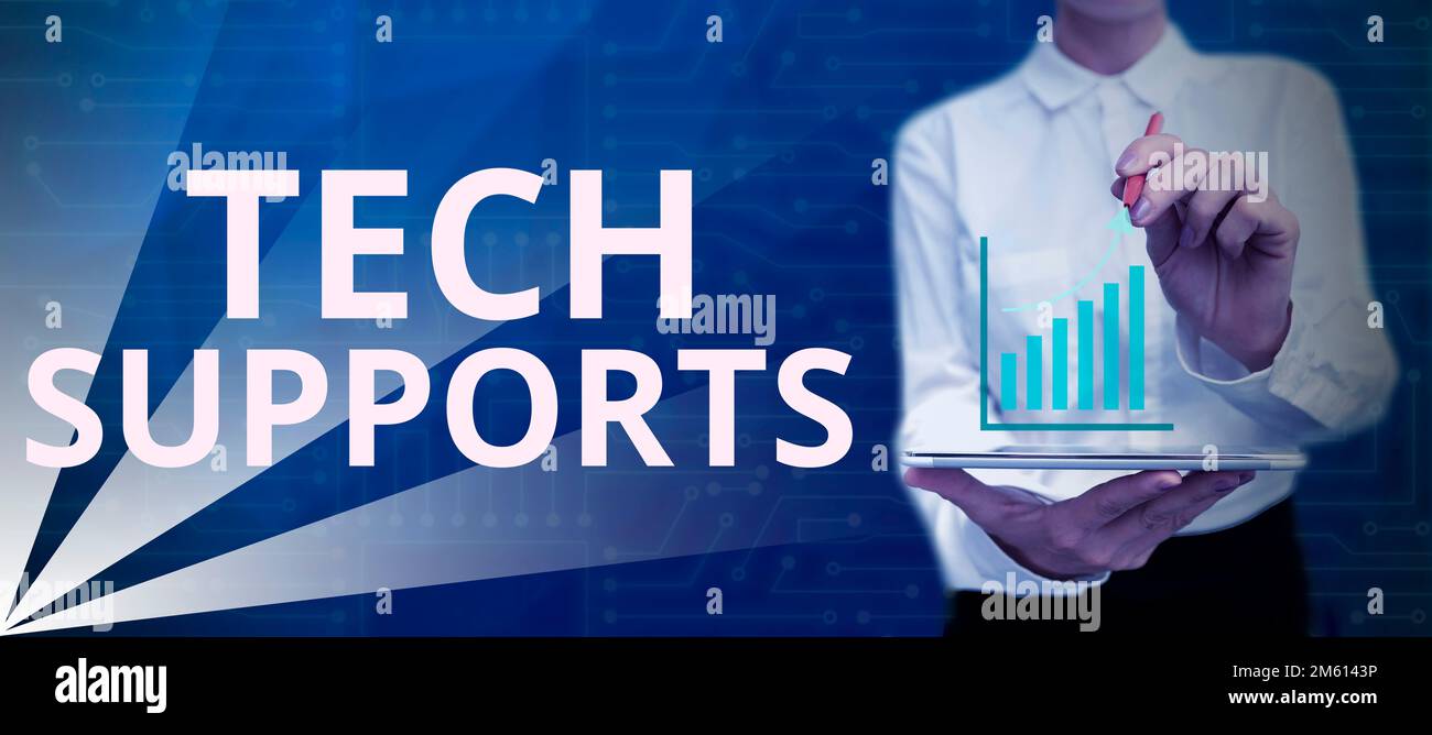 Inspiration showing sign Tech Supports. Internet Concept Help given by ...