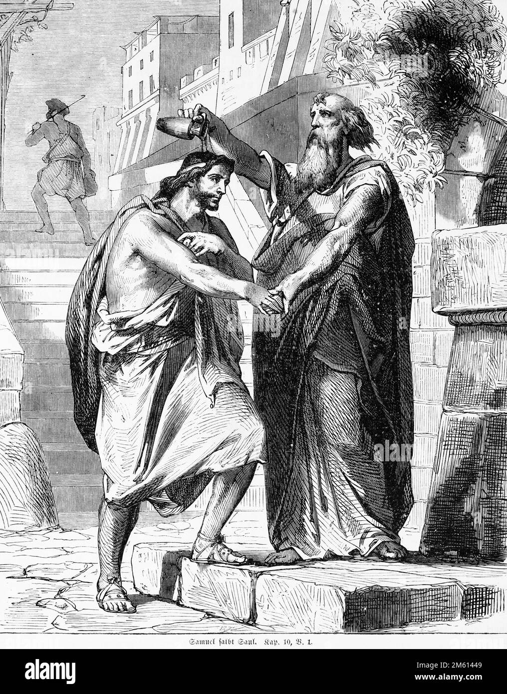 Samuel Pouring Oil Upon The Head Of Saul Bible Old Testament First