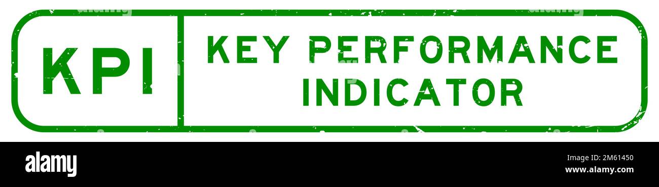 Grunge green KPI key performance indicator word square rubber seal ...