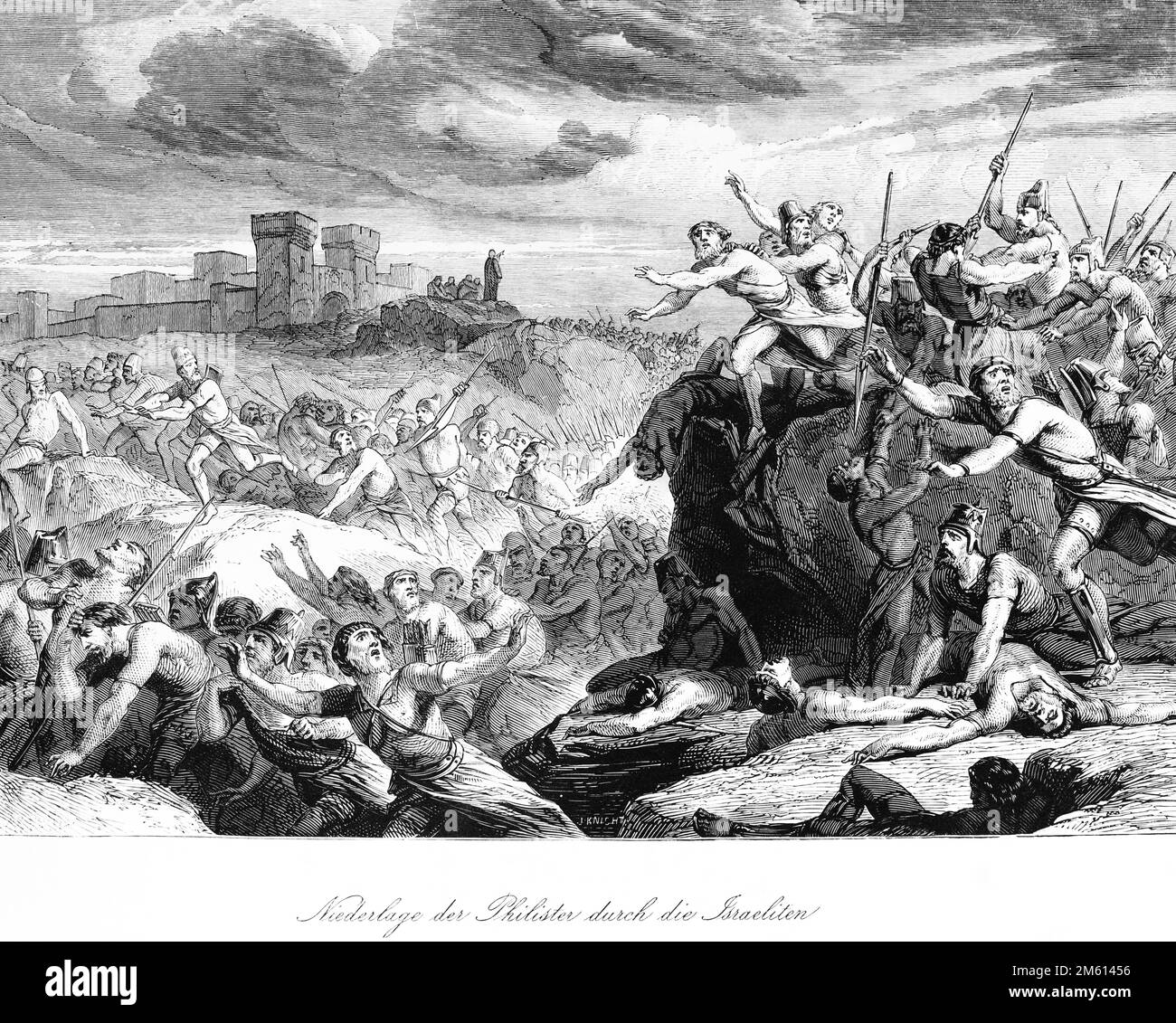 Defeat of the Philistines by the Israelites, Bible, Old Testament ...