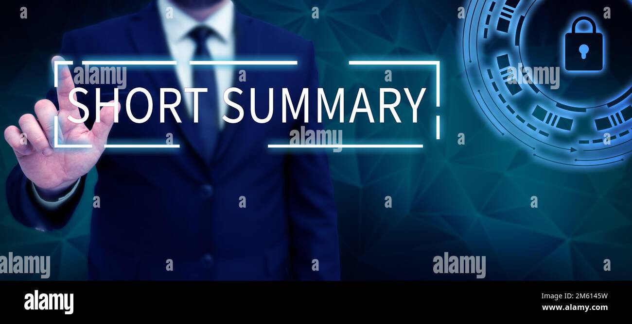 Conceptual display Short Summary. Business concept Brief statement of ...