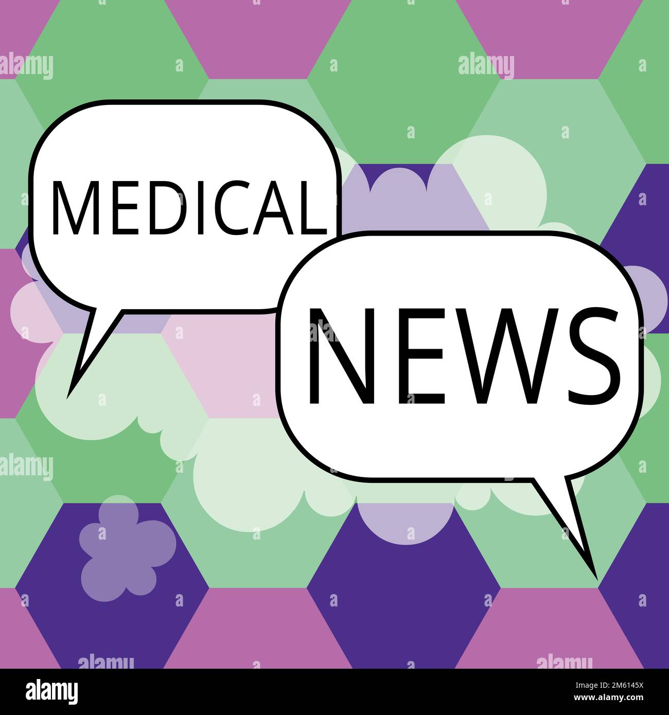 Text caption presenting Medical News. Business overview report or ...